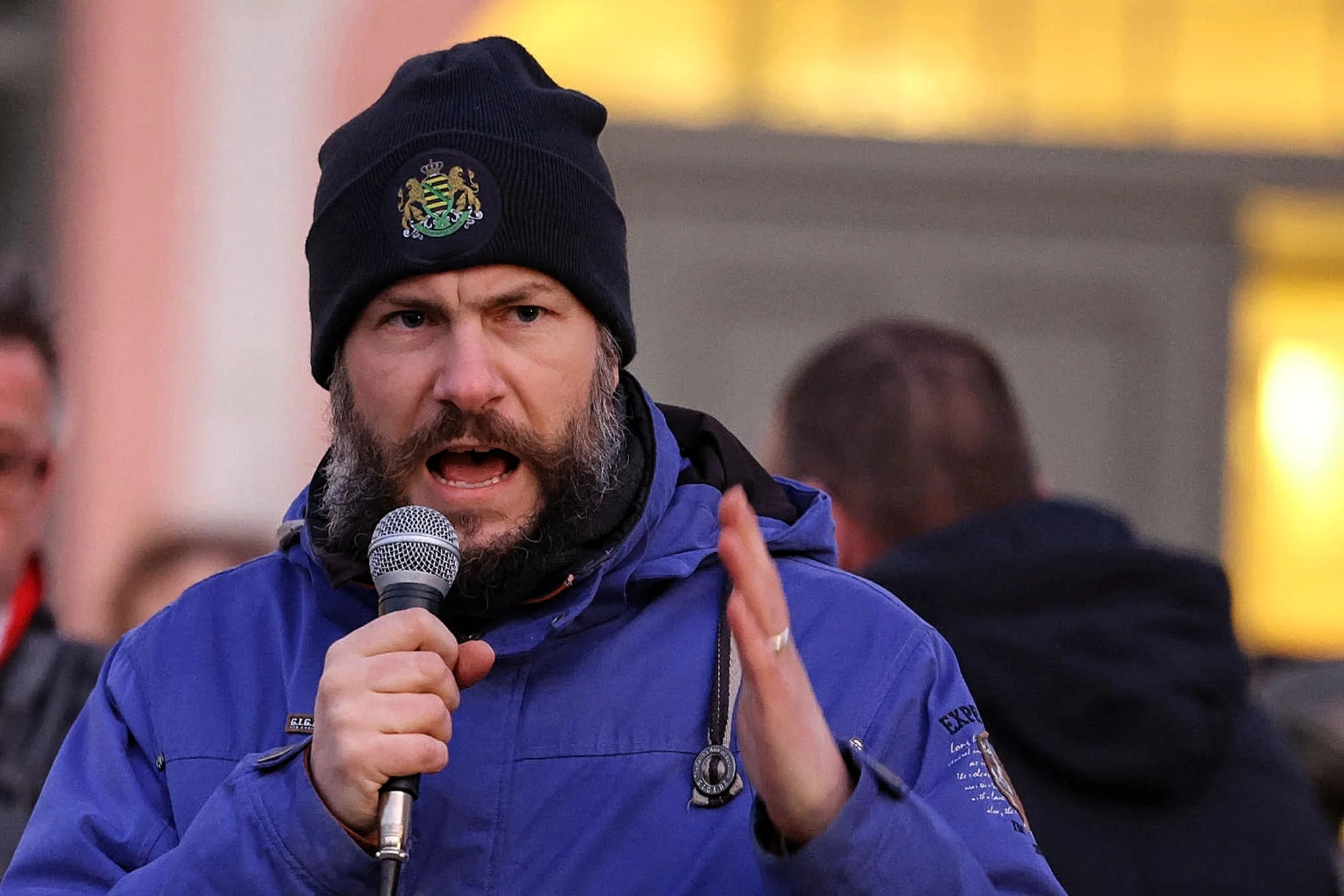 „Freie Sachsen“-Chef spricht in Adorf