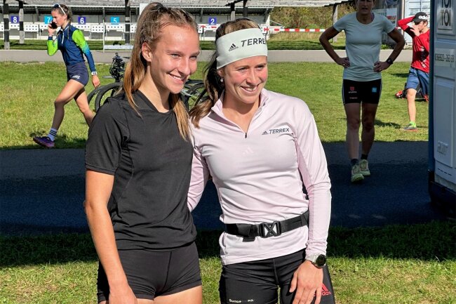 Mit einer Olympiasiegerin auf der Strecke