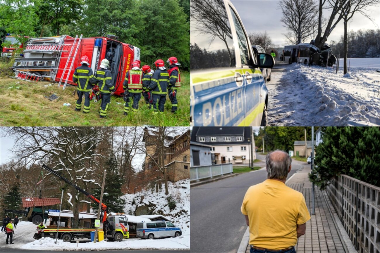 Spektakuläre Blaulicht-Einsätze im Erzgebirge 2023: Große Unglücke, gefährliche Manöver und ...