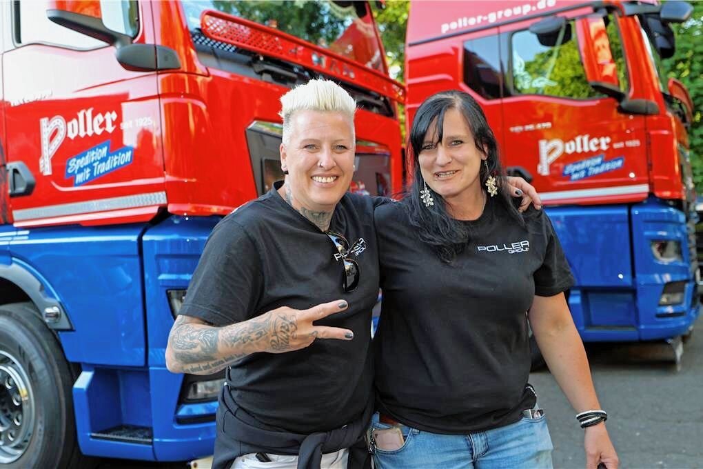 "Trucker-Babe" Jana Vetter ist der Star beim 1. Truckertreffen in Plauen