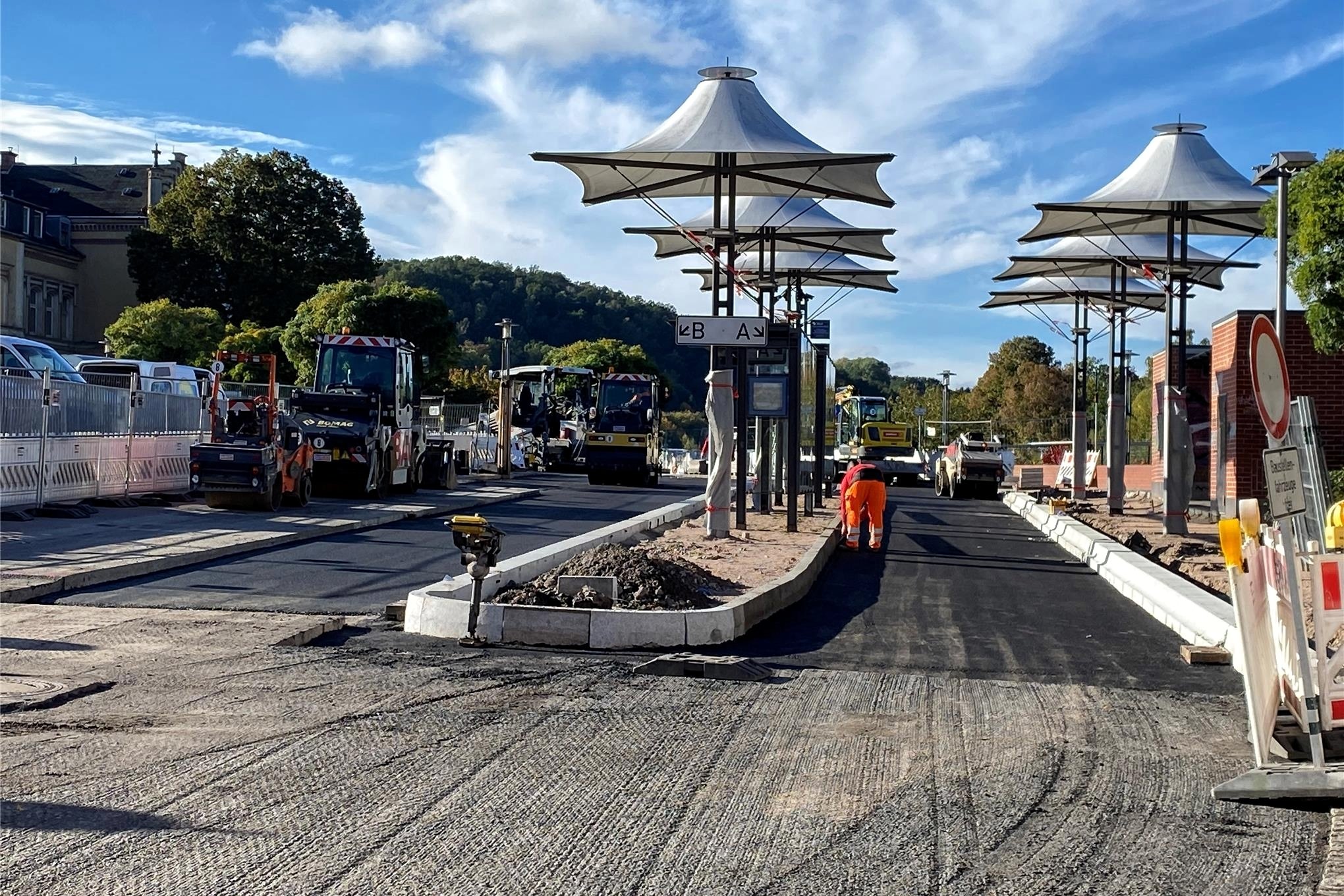 Wilkau-Haßlau: Neue Busspur im Stadtzentrum ist fast fertig